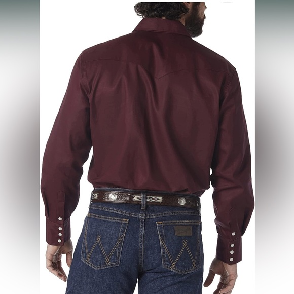 Mens Western Shirt Wrangler Men's Western Cowboy Cut Work Shirt - Long ...